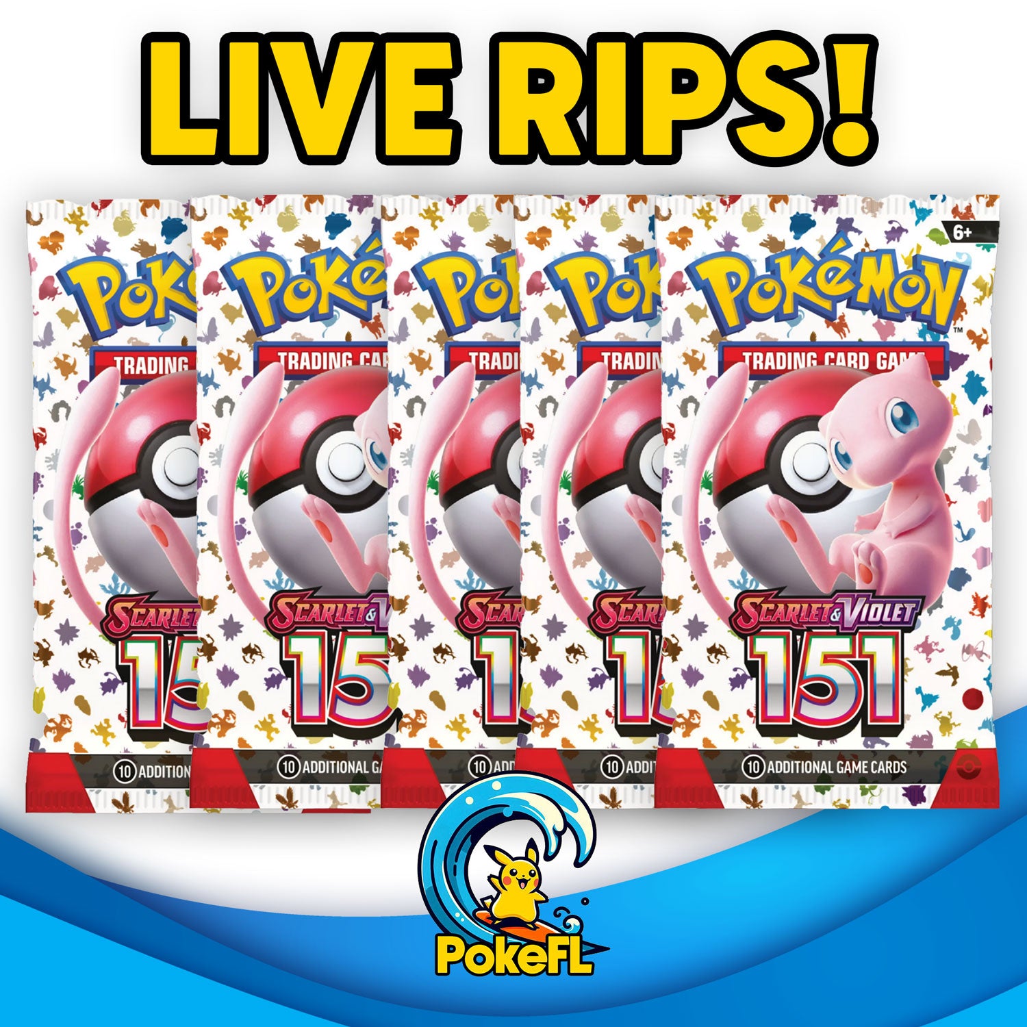 LIVE Opening - (5) Pokémon TCG: Scarlet & Violet - 151 Booster Packs ...